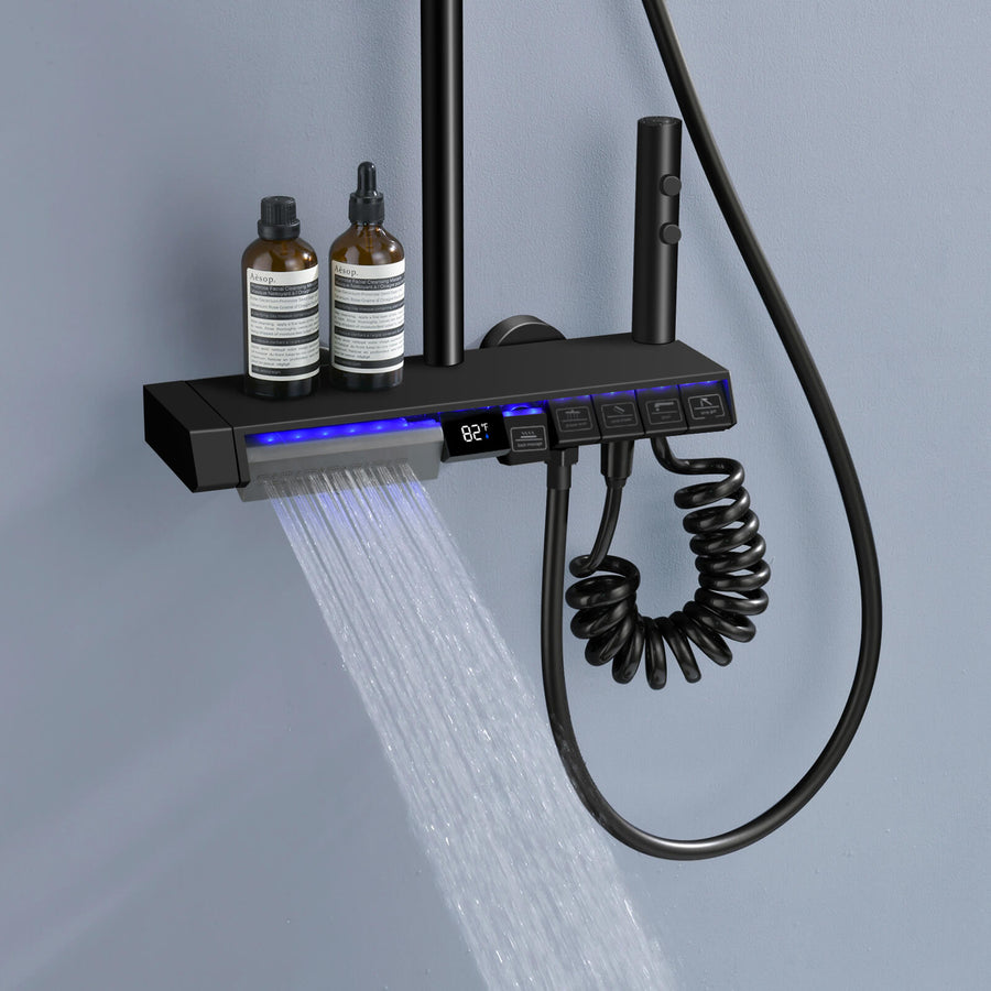 Smart Thermostatic Shower System with Digital Light – Lefton Home
