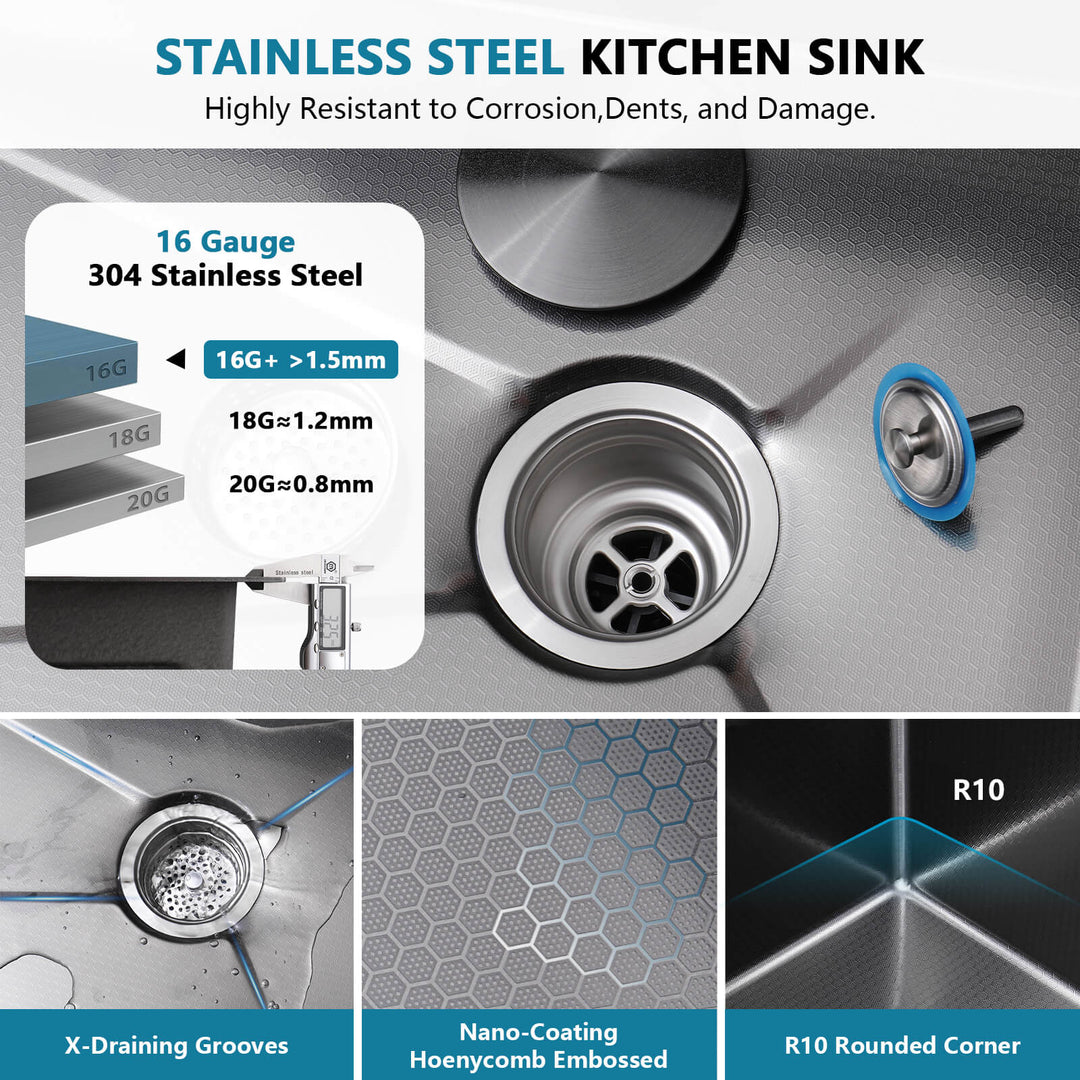 Lefton Latest 33x22 Undermount Workstation Kitchen Sink – Lefton Home