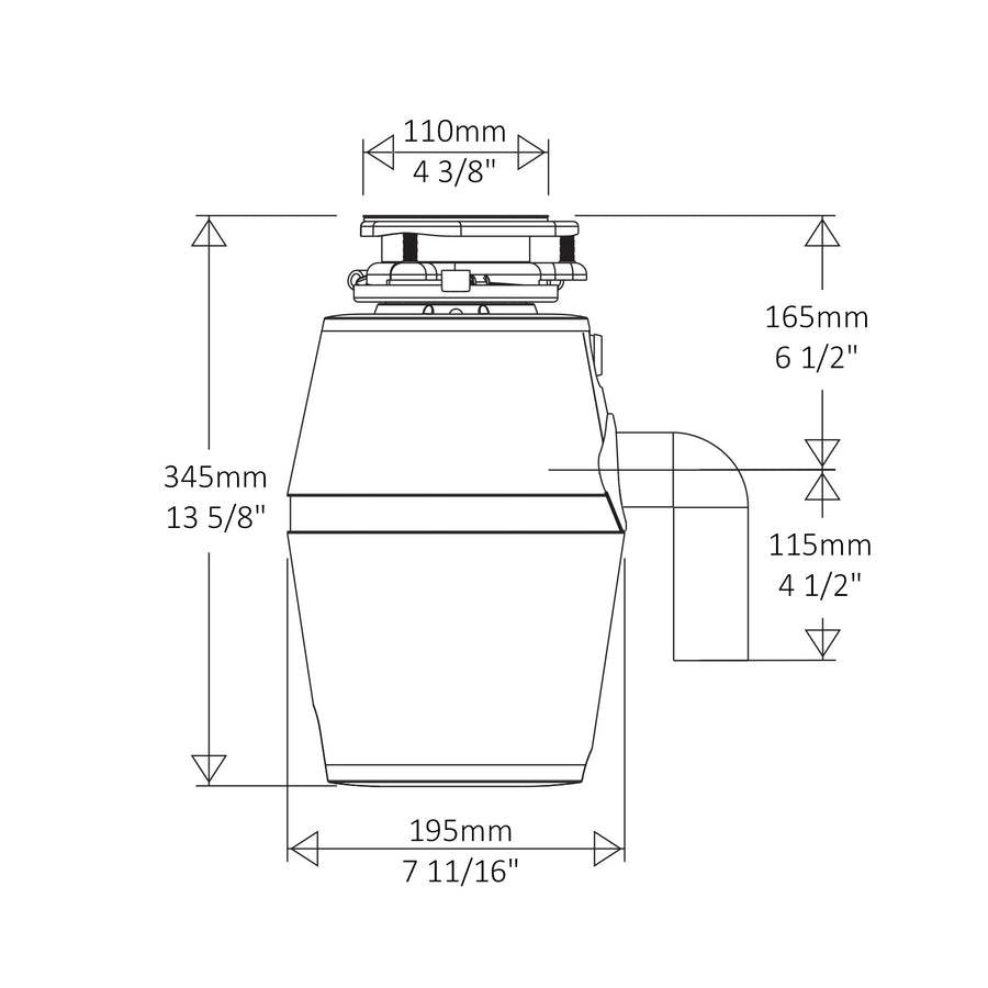Lefton 3/4 HP Continuous Feed Food Waste Garbage Disposal-LGD-714 ...