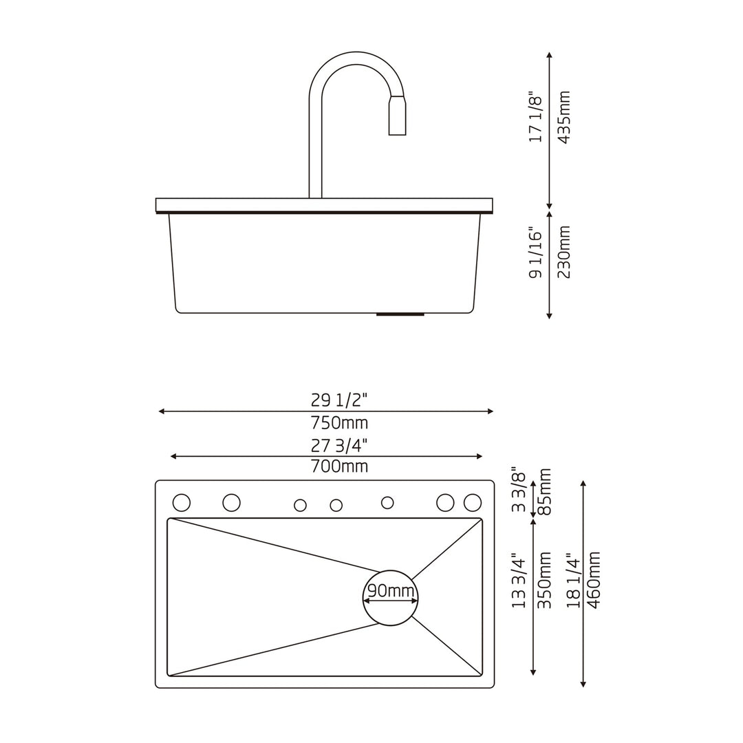 Lefton Stainless Steel Modern Kitchen Sink Set KS2207 – Lefton Home