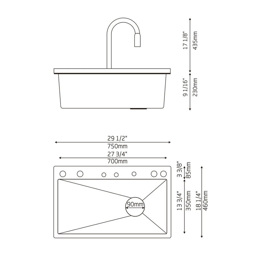 Lefton Stainless Steel Modern Kitchen Sink Set KS2207 – Lefton Home