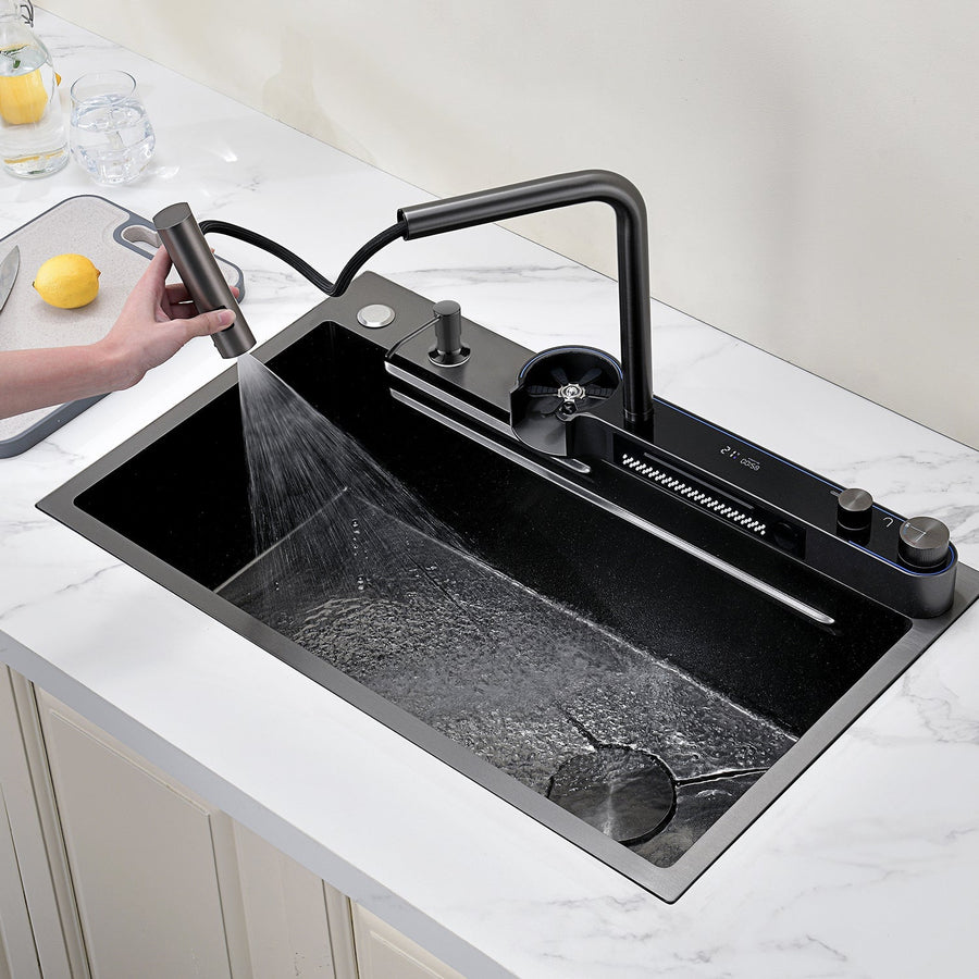 Recertified-Lefton Stainless Steel Single Bowl Kitchen Sink Set KS2208 ...
