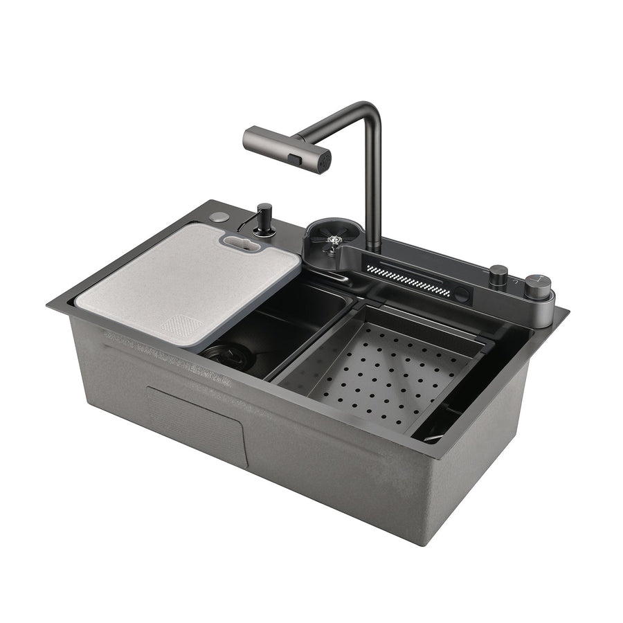 Recertified-Lefton Stainless Steel Single Bowl Kitchen Sink Set KS2208 ...