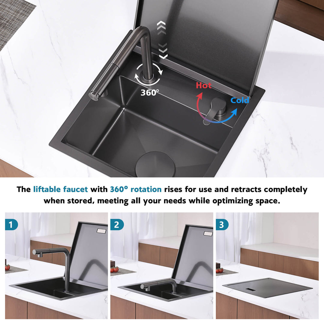 Lefton Latest Hidden Drop-In Workstation RV & Kitchen Bar Sink – Lefton ...