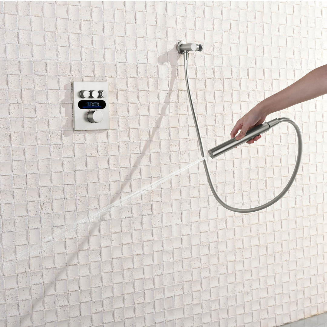 Smart Concealed Thermostatic Shower System with Digital Temperature ...