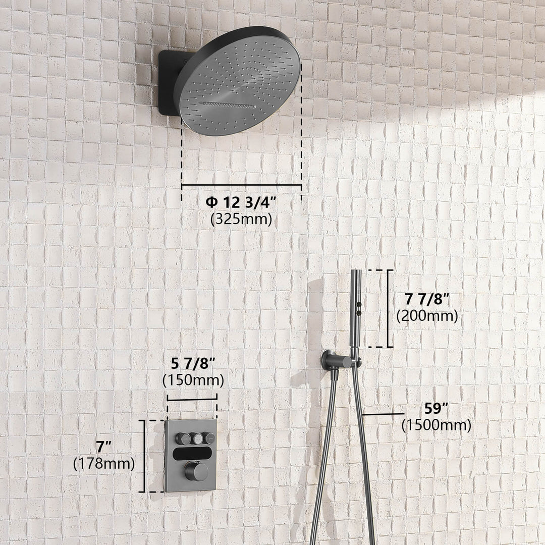 Smart Concealed Thermostatic Shower System with Digital Temperature ...