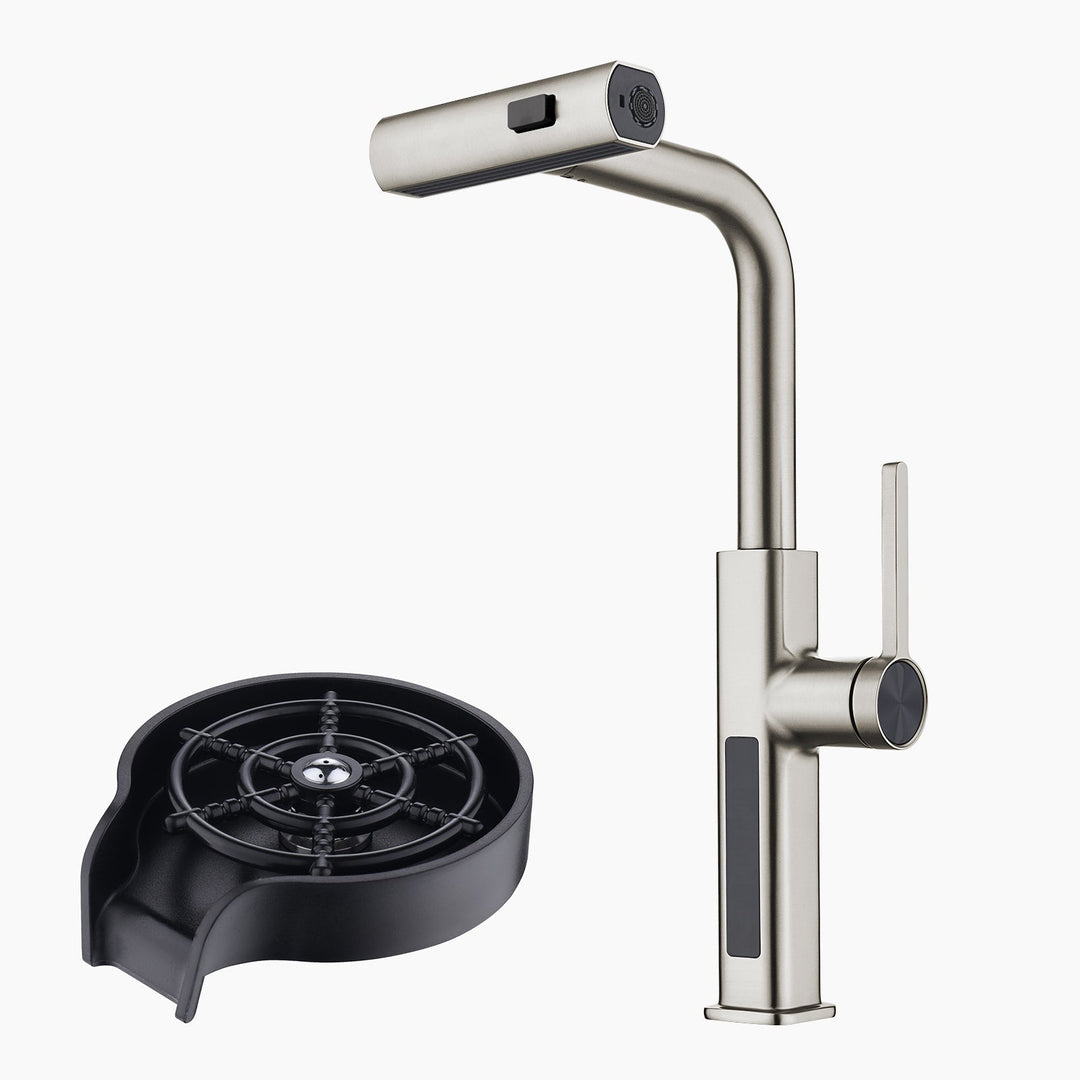Smart Waterfall Kitchen Faucet with Temperature Display and Glass ...