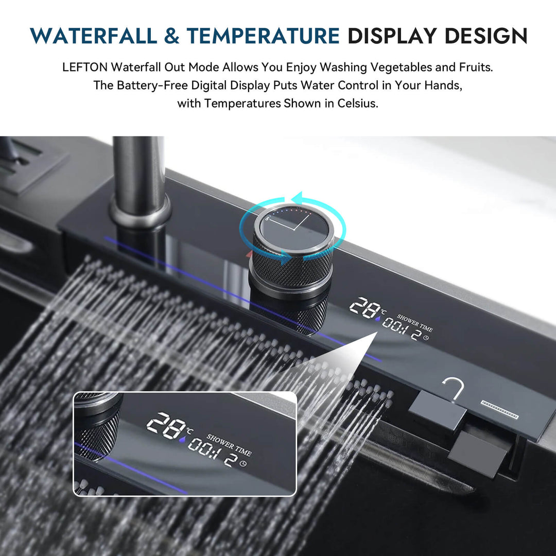 Recertified-LEFTON Smart Waterfall Workstation Kitchen Sink Set-EU ...