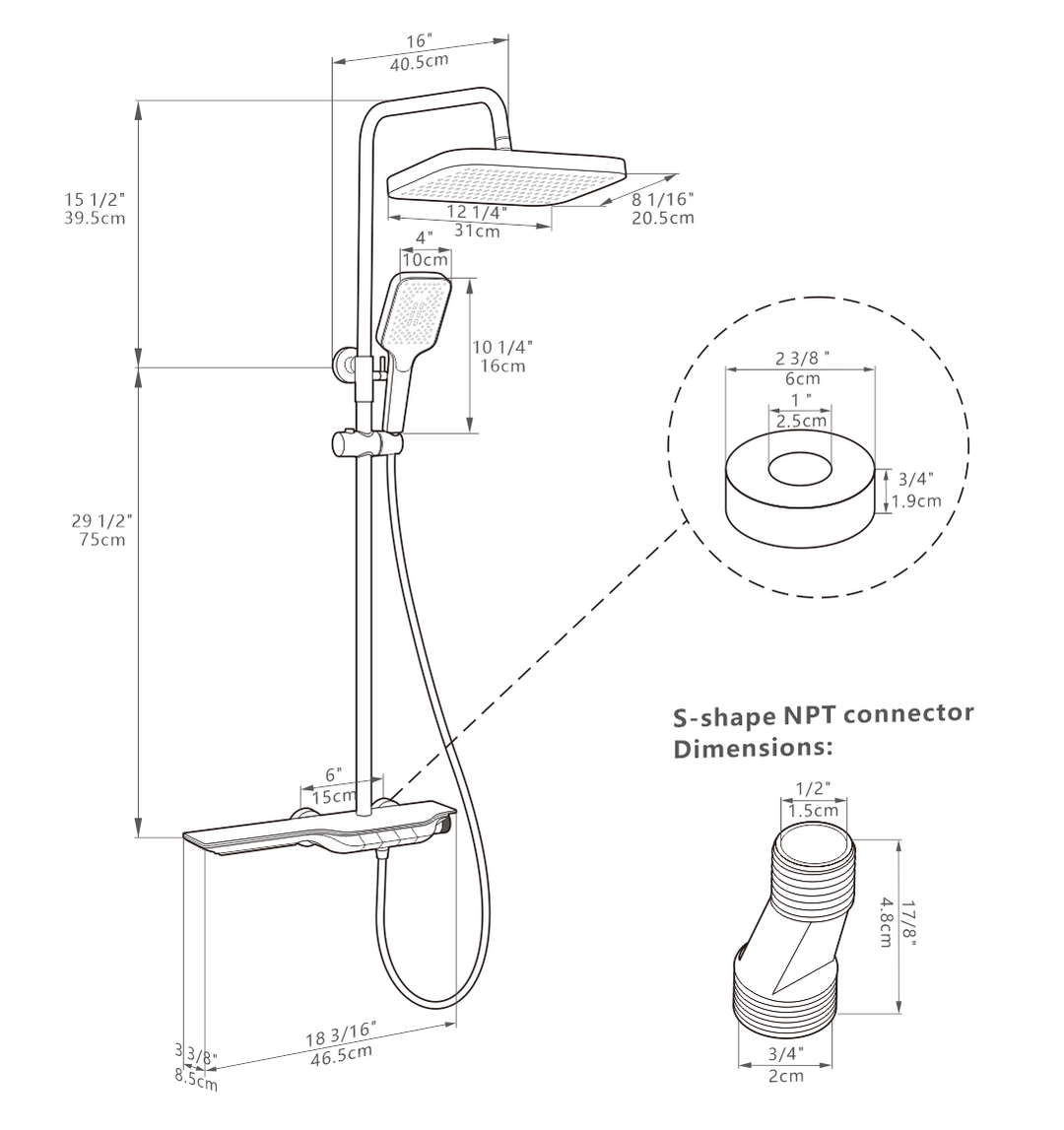 Lefton Thermostatic Shower System with Temperature Display – Lefton Home