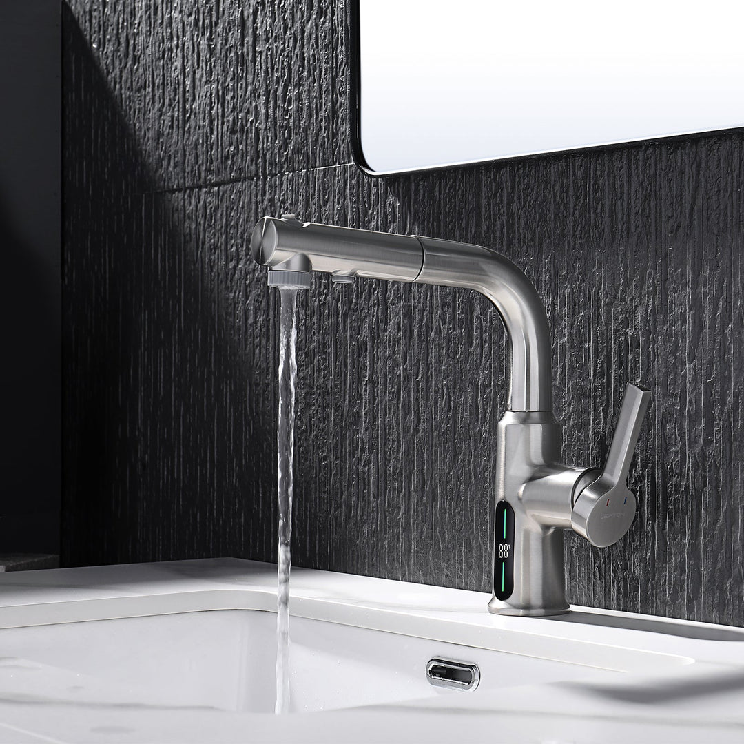 Lefton Latest Liftable Pull-Out Bathroom Faucet-BF2501 – Lefton Home
