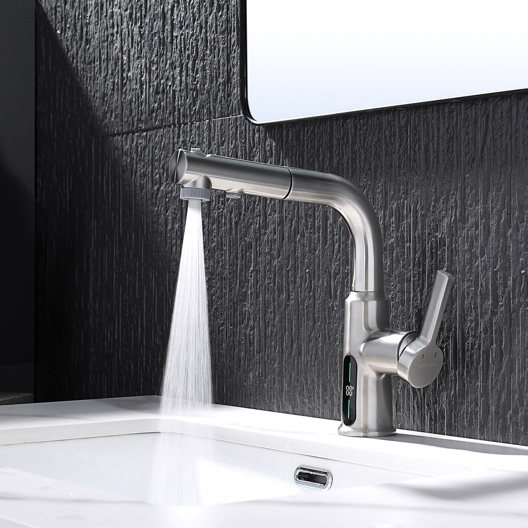 Lefton Latest Liftable Pull-Out Bathroom Faucet-BF2501 – Lefton Home