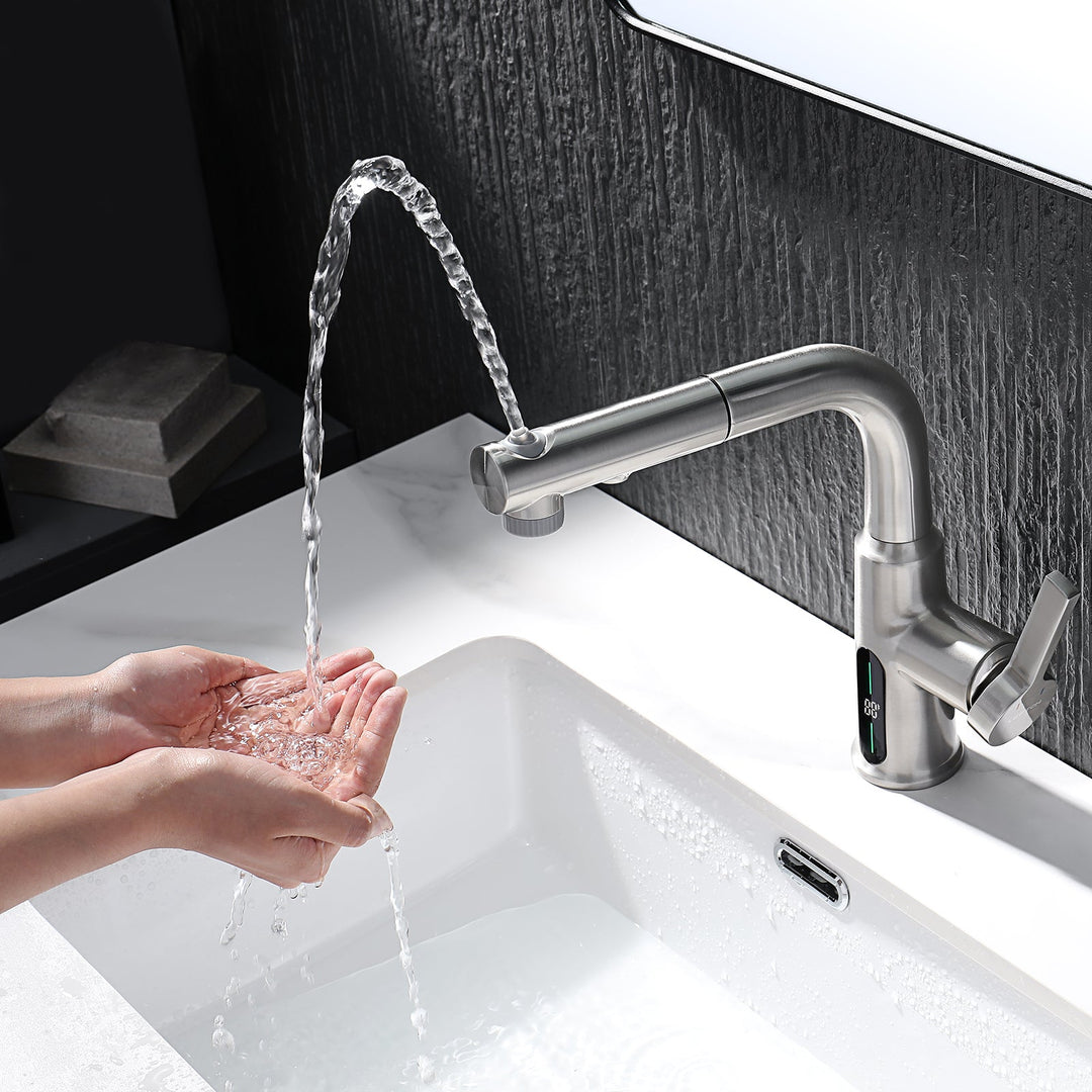 Lefton Latest Liftable Pull-Out Bathroom Faucet-BF2501 – Lefton Home