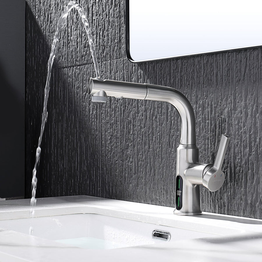 Lefton Latest Liftable Pull-Out Bathroom Faucet-BF2501 – Lefton Home