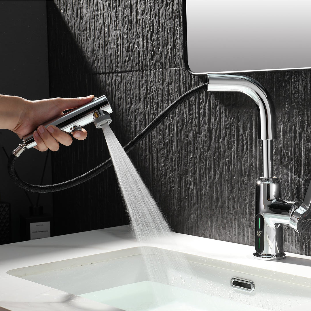 Lefton Latest Liftable Pull-Out Bathroom Faucet-BF2501 – Lefton Home