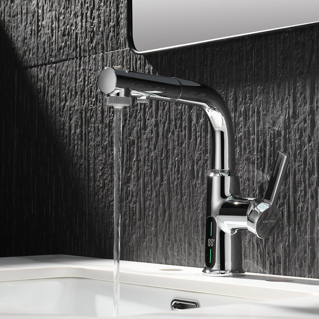 Lefton Latest Liftable Pull-Out Bathroom Faucet-BF2501 – Lefton Home