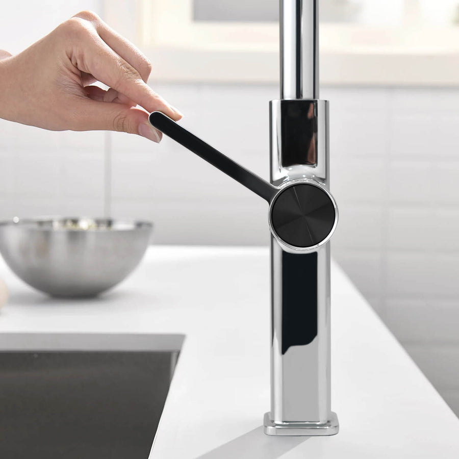 Lefton Waterfall & Pull-Out Kitchen Faucet with Temperature Display-KF ...