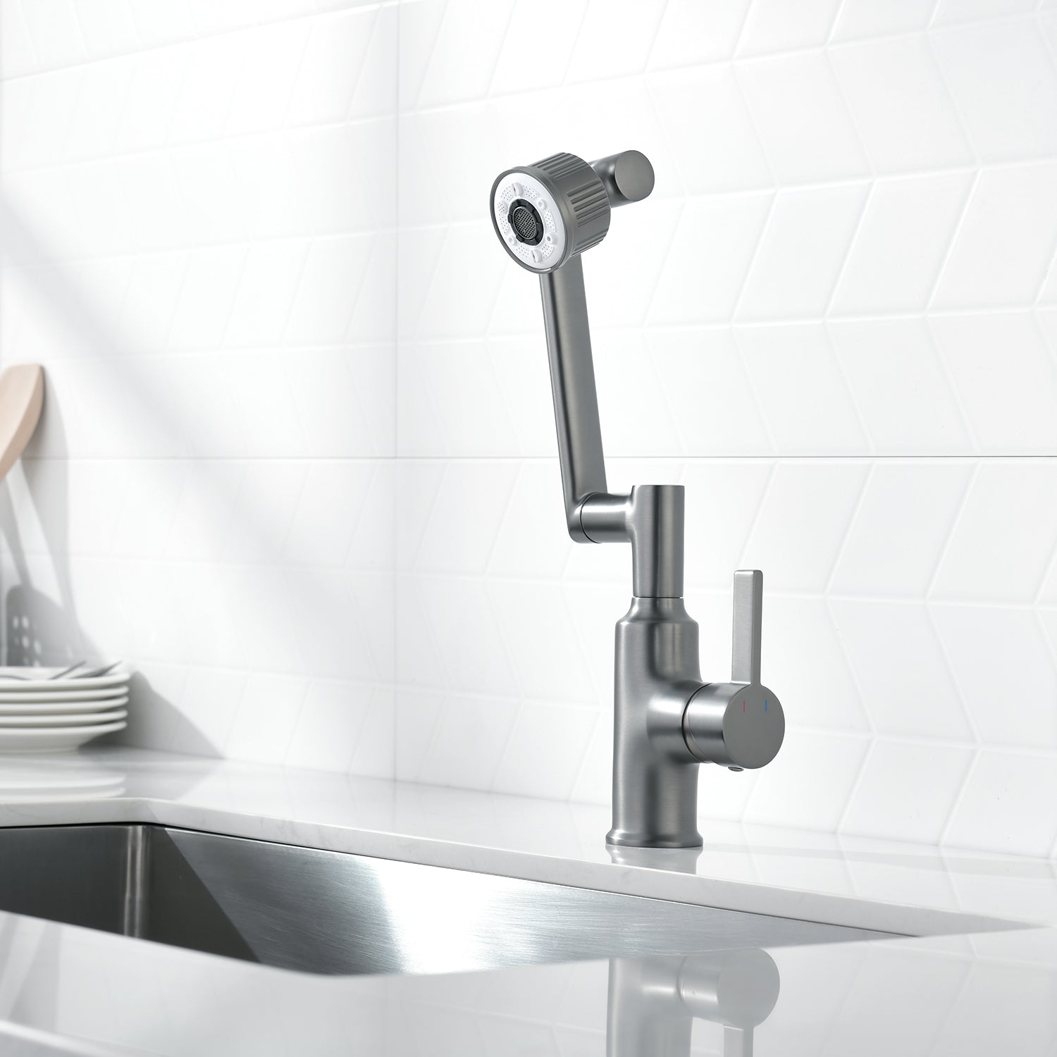 Recertified Lefton Modern Single-Hole Rotatable Kitchen Sink Faucet ...