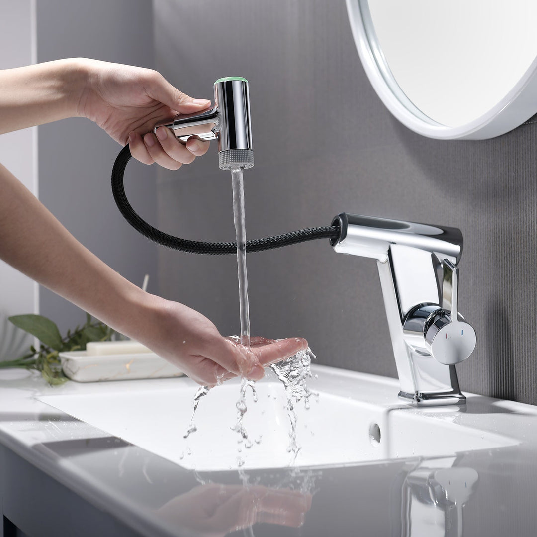 Lefton Smart Modern Single-Hole Pull-out Bathroom Faucet – Lefton Home