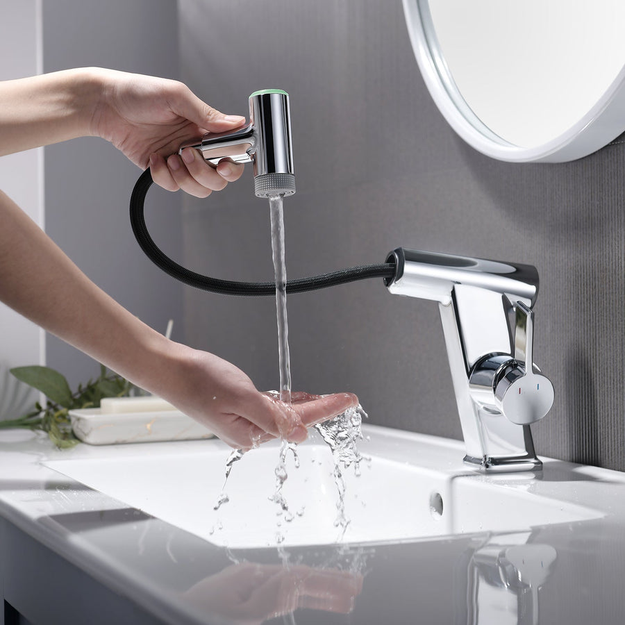 Lefton Smart Modern Single-Hole Pull-out Bathroom Faucet – Lefton Home