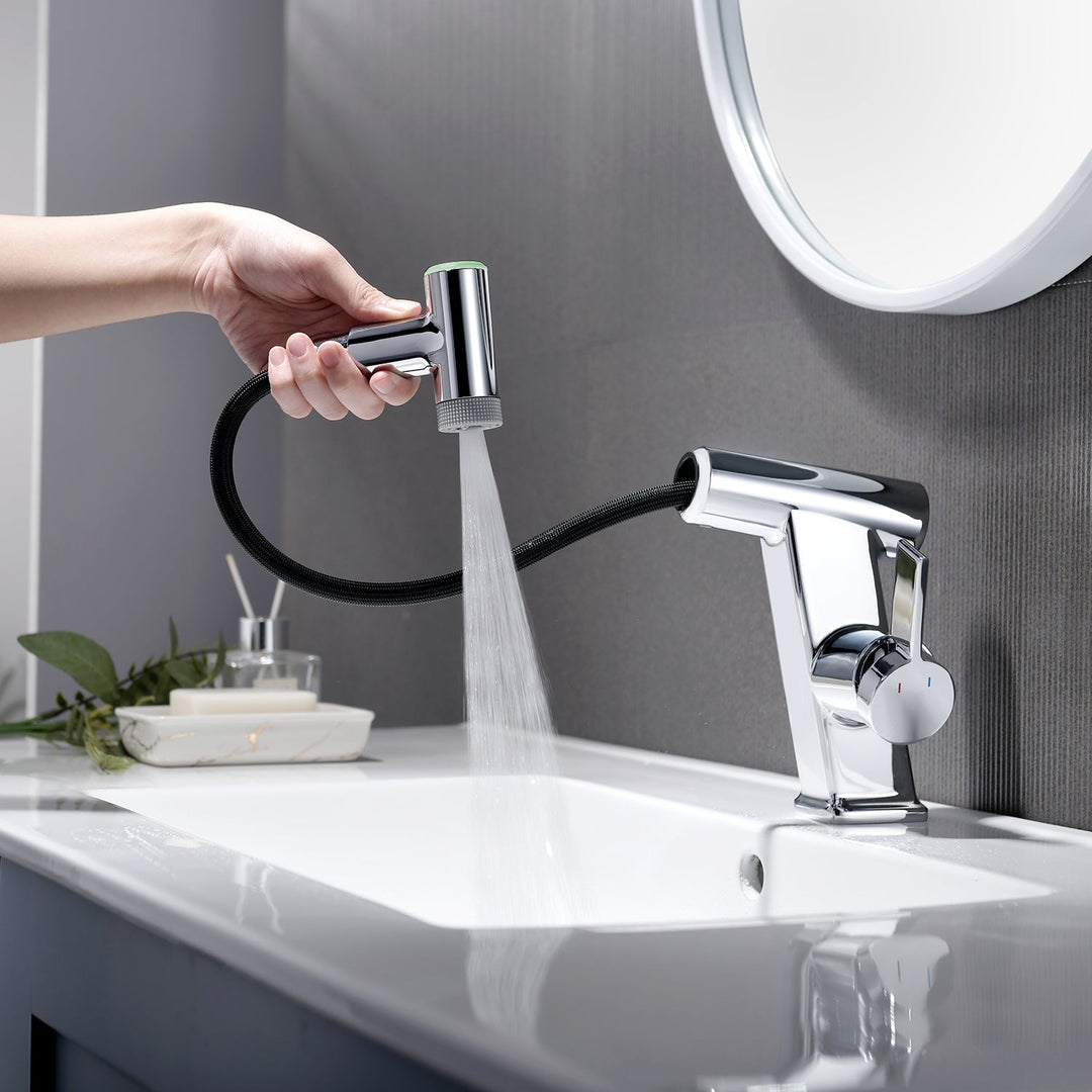 Lefton Smart Modern Single-Hole Pull-out Bathroom Faucet – Lefton Home