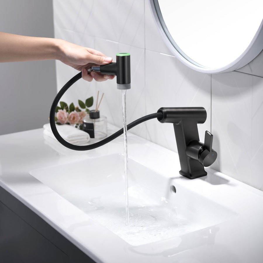Lefton Smart Modern Single-Hole Pull-out Bathroom Faucet – Lefton Home