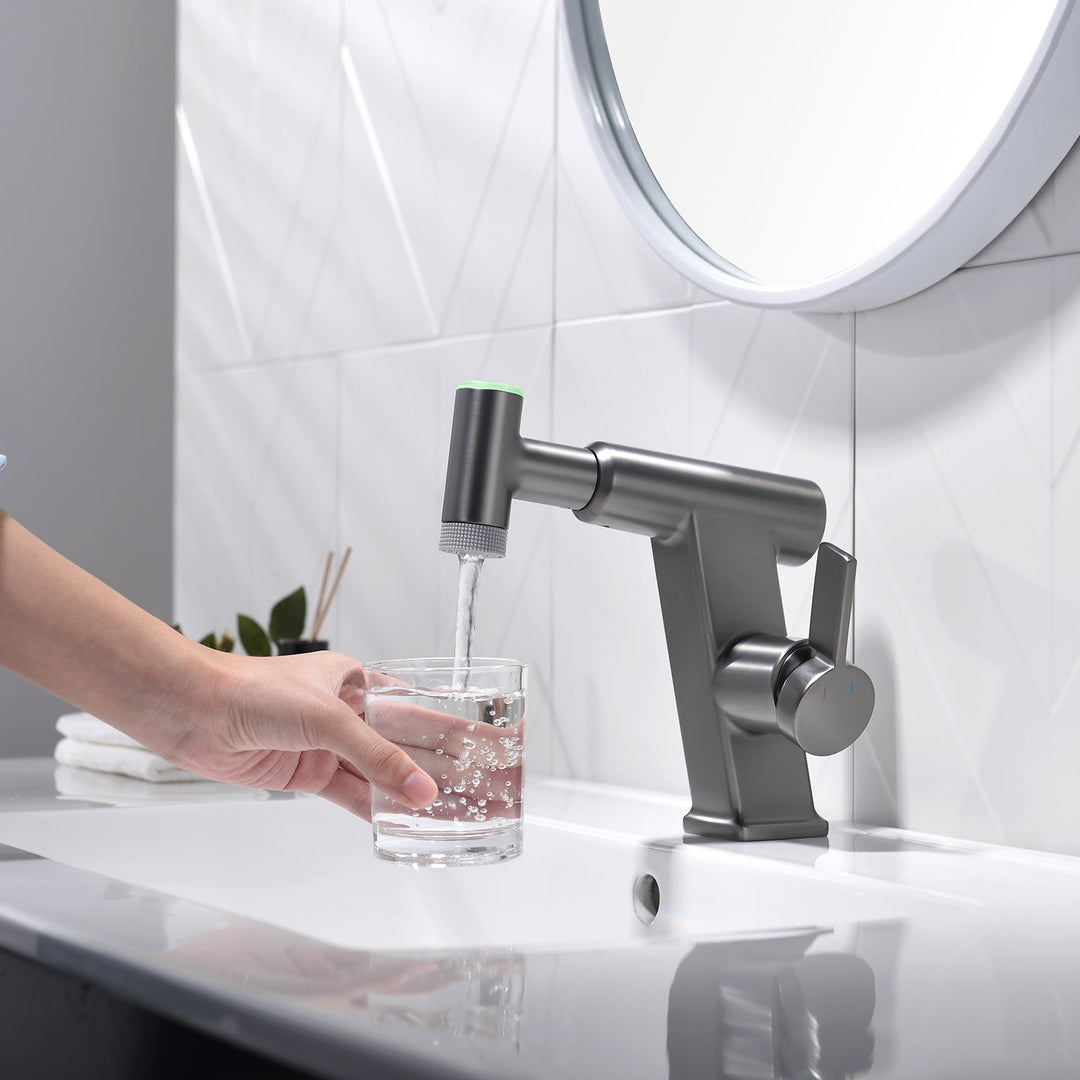 Lefton Smart Modern Single-Hole Pull-out Bathroom Faucet – Lefton Home