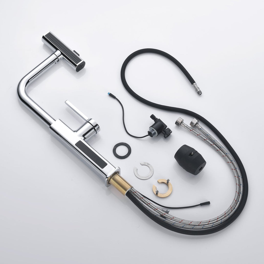 Smart Waterfall Kitchen Faucet with Temperature Display – Lefton Home