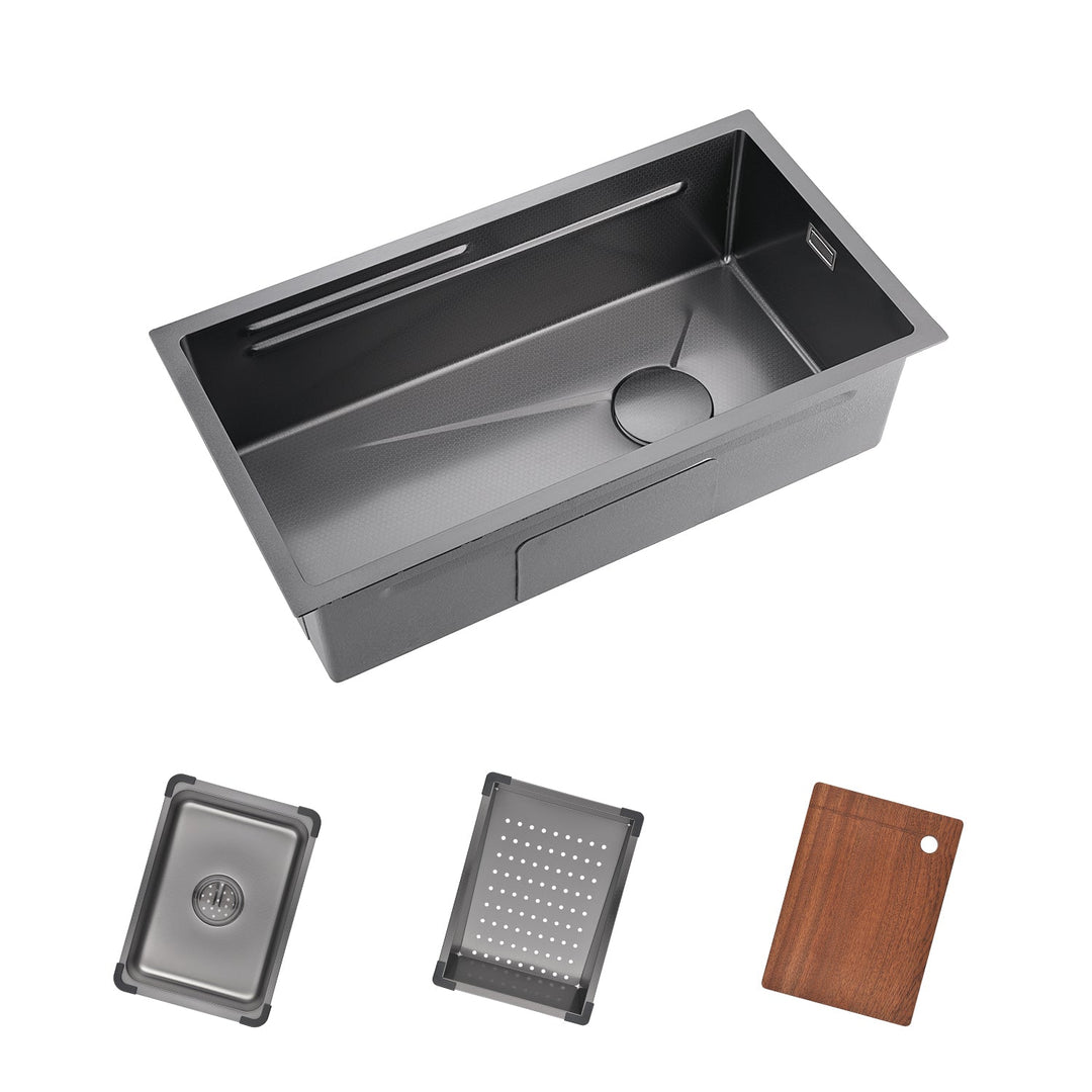 Recertified-Stainless Steel Single Bowl Kitchen Sink-KS2201 – Lefton Home