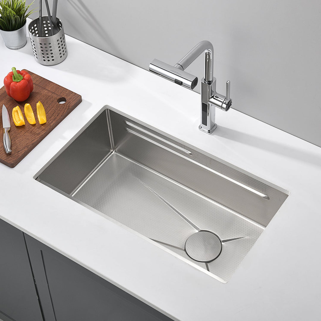 Stainless Steel Single Bowl Kitchen Sink - KS2201 – Lefton Home