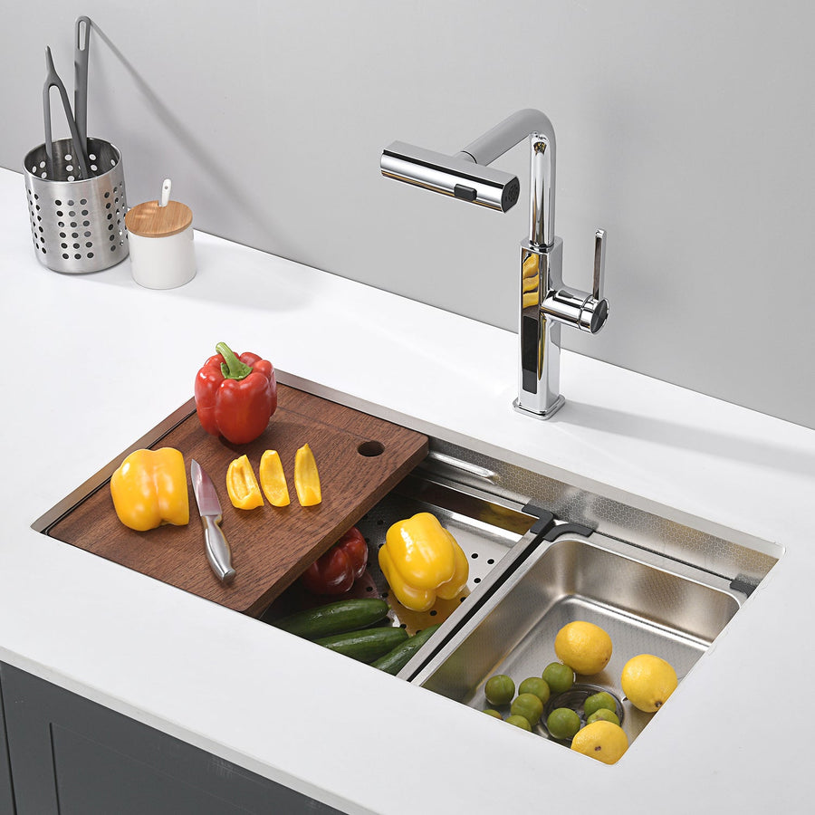 Stainless Steel Single Bowl Kitchen Sink - KS2201 – Lefton Home
